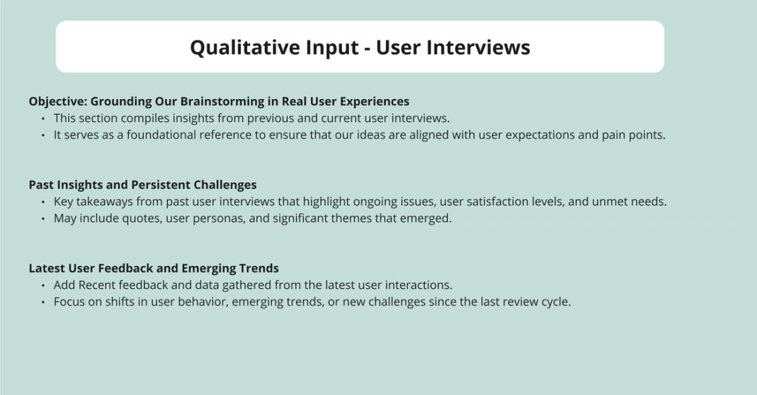 Product ideation session template using Miro