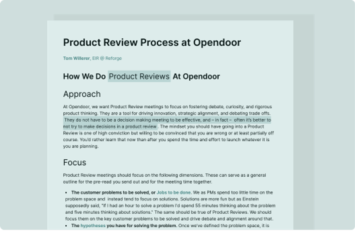 Product Review Templates and Examples - Reforge