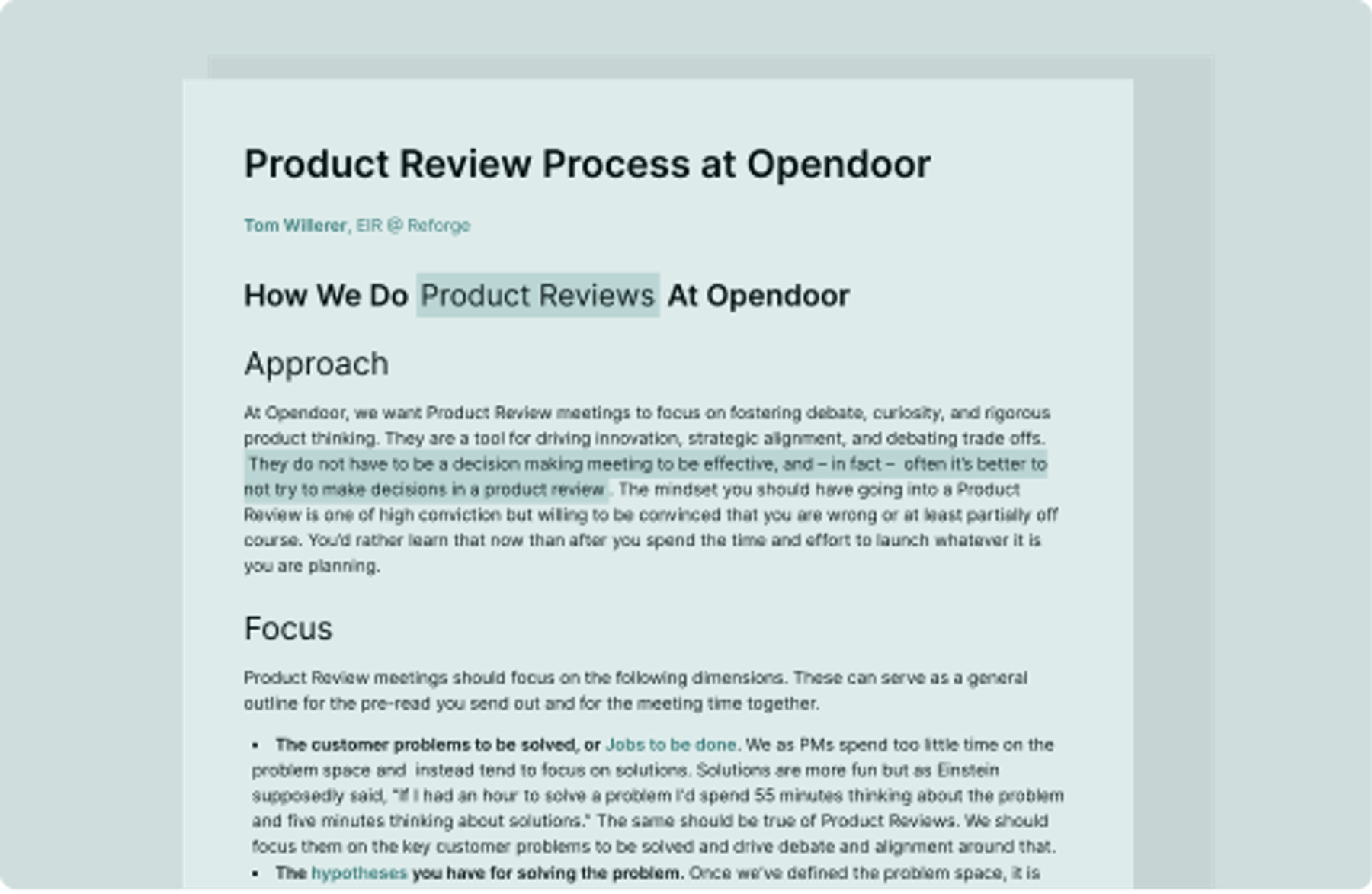 Product Review Templates and Examples - Reforge