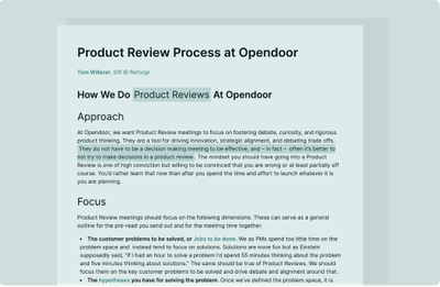 Product Review Templates and Examples - Reforge