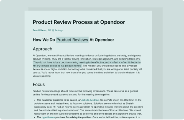 Product Review Templates and Examples - Reforge