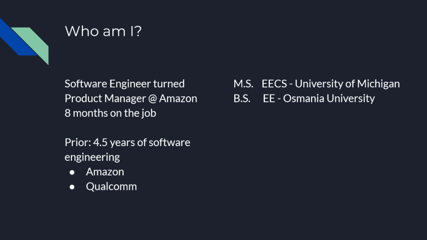 Structured framework for transitioning to a PM role