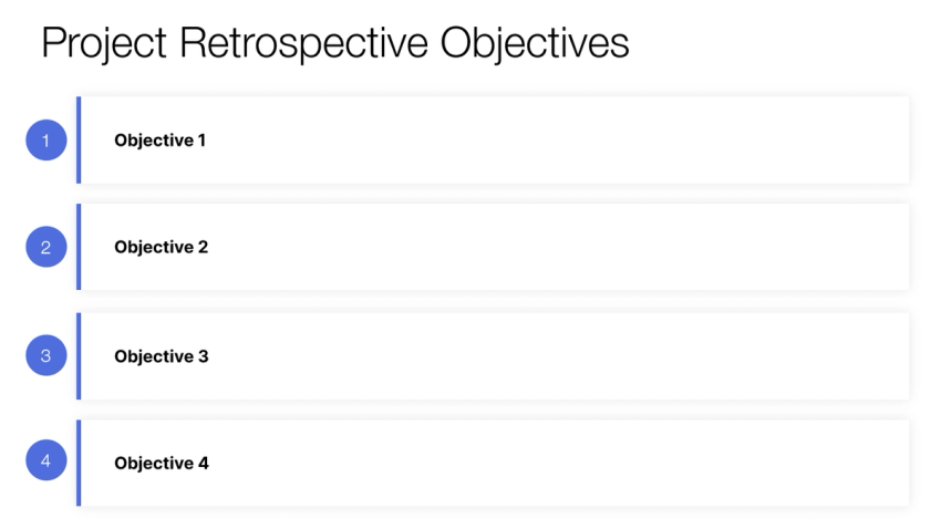 Project retrospective meeting template from Reforge