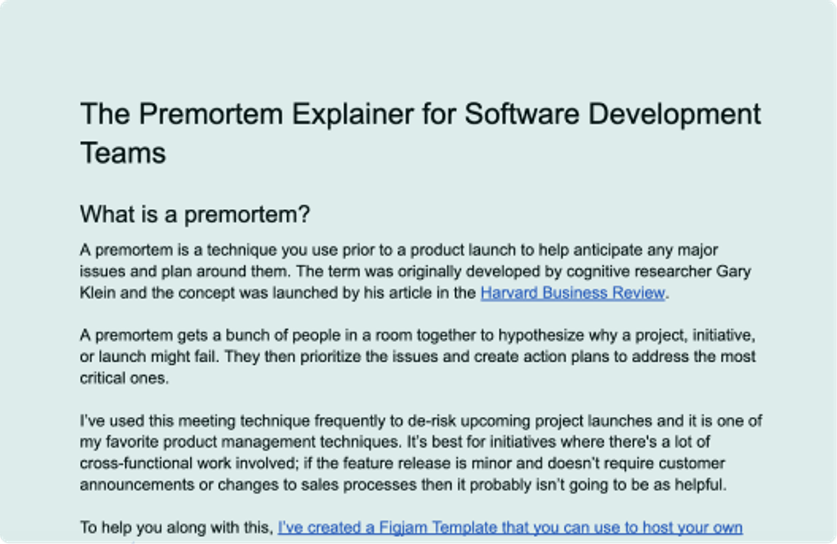 Pre-Mortem Templates and Examples - Reforge