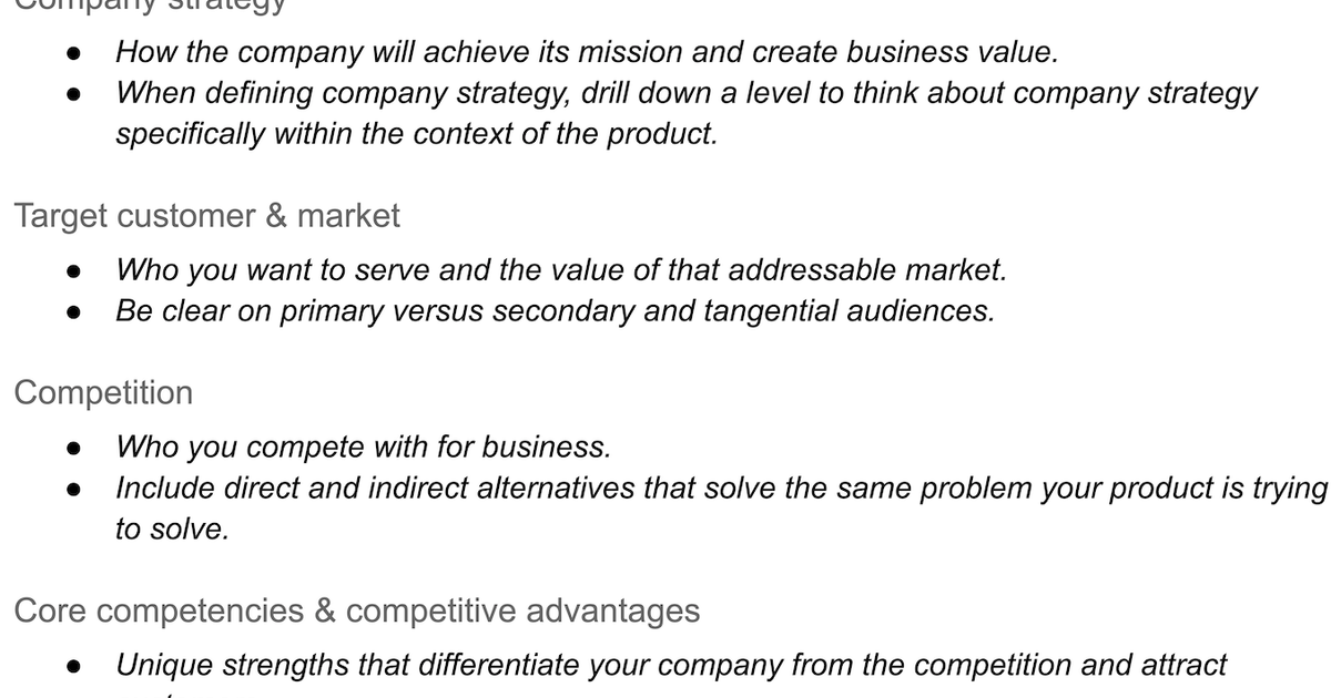 Product Strategy Compass template from Reforge