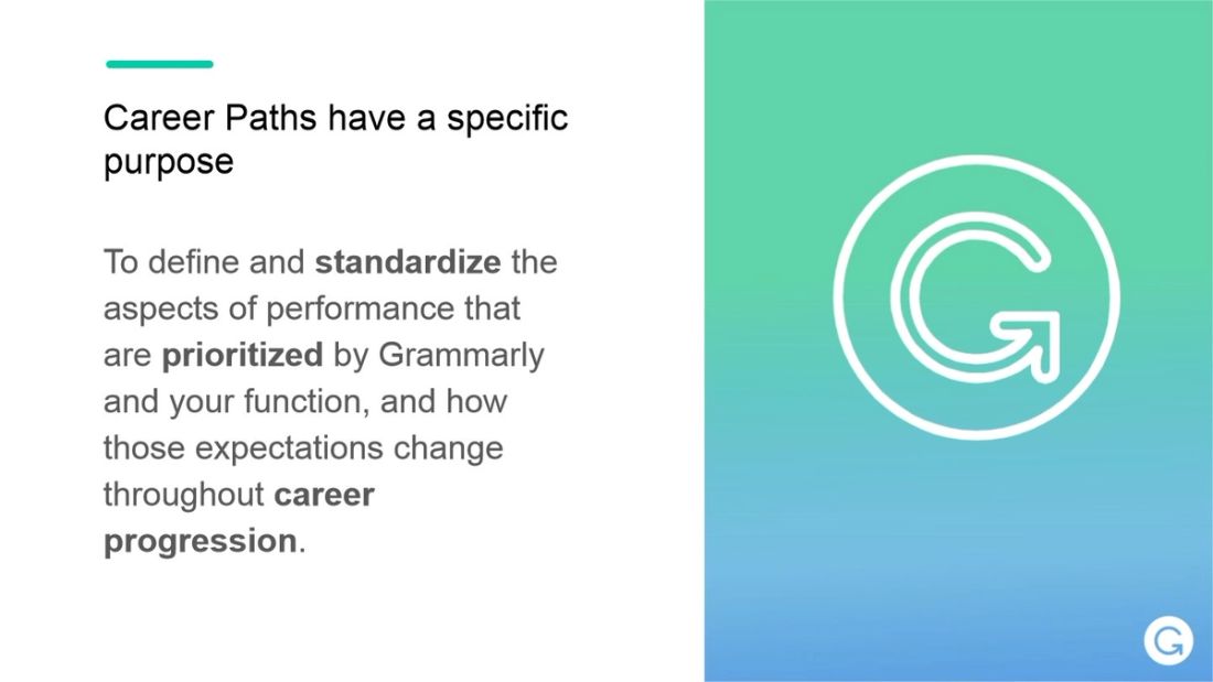 Career levels presentation at Grammarly