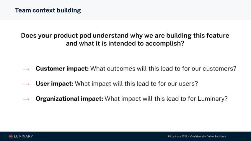 Product Development Process at Luminary