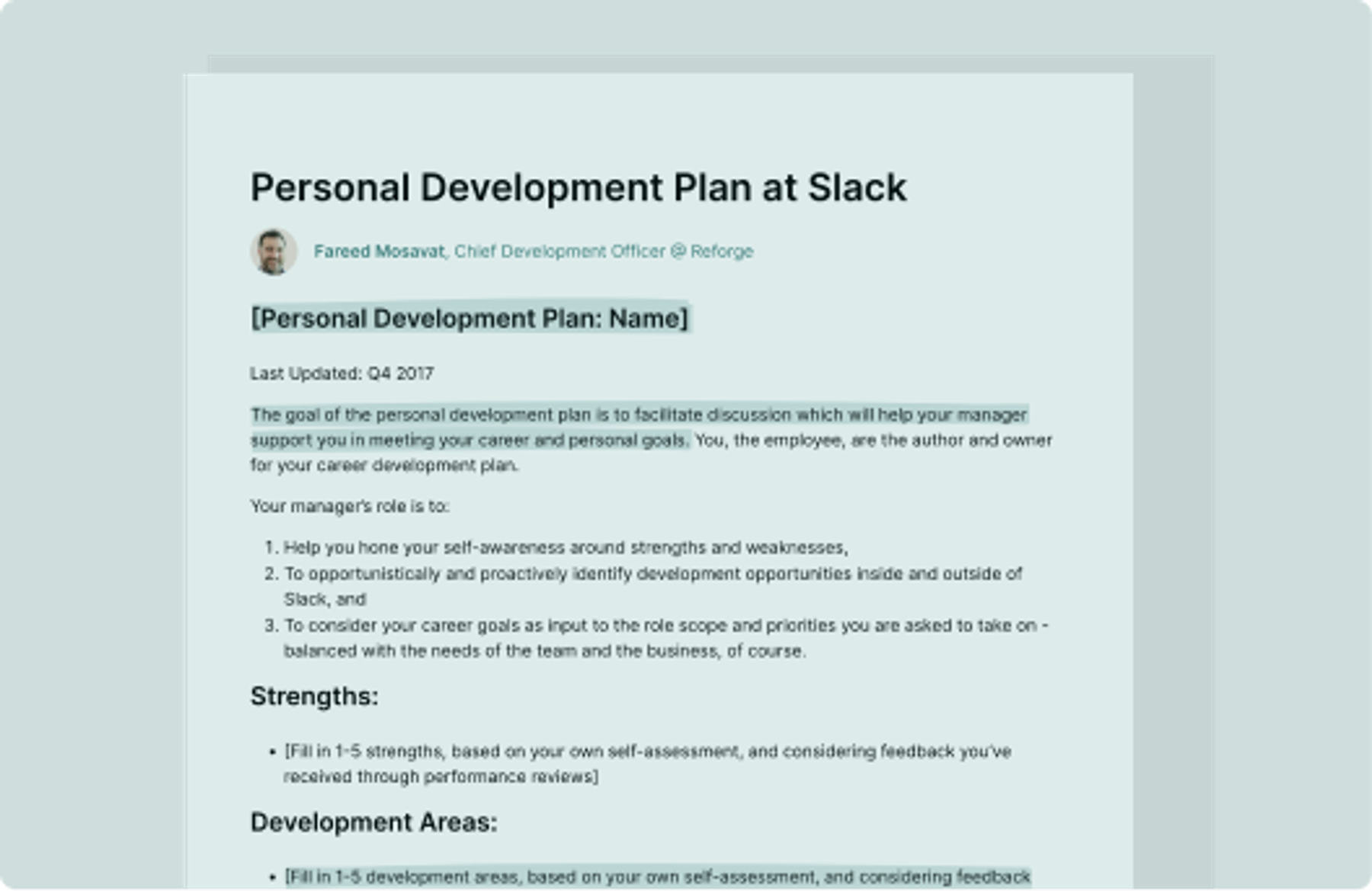 Professional Development Plan Templates and Examples - Reforge