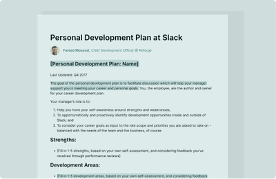 Personal Development Plan Templates and Examples - Reforge