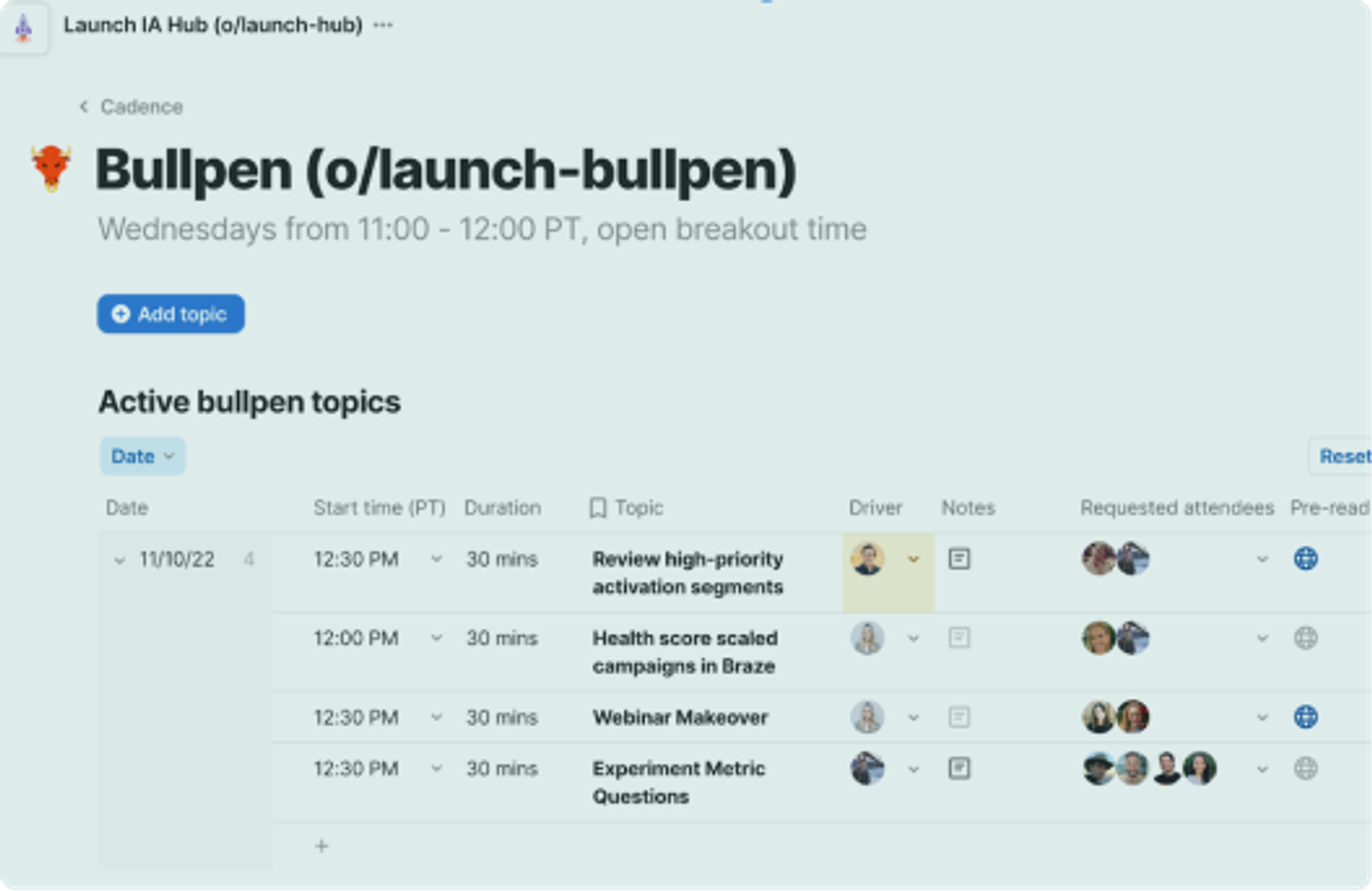 Drive team executional alignment