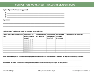Prioritization framework and worksheet