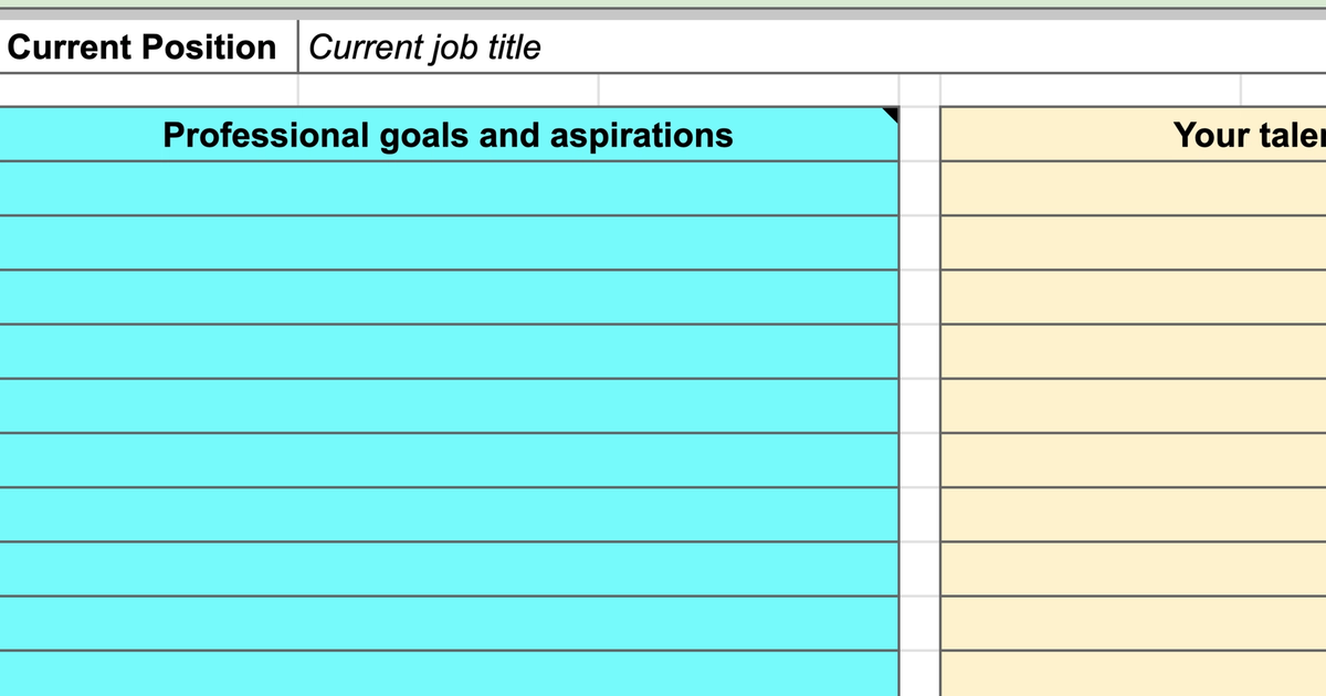 Career performance and development template