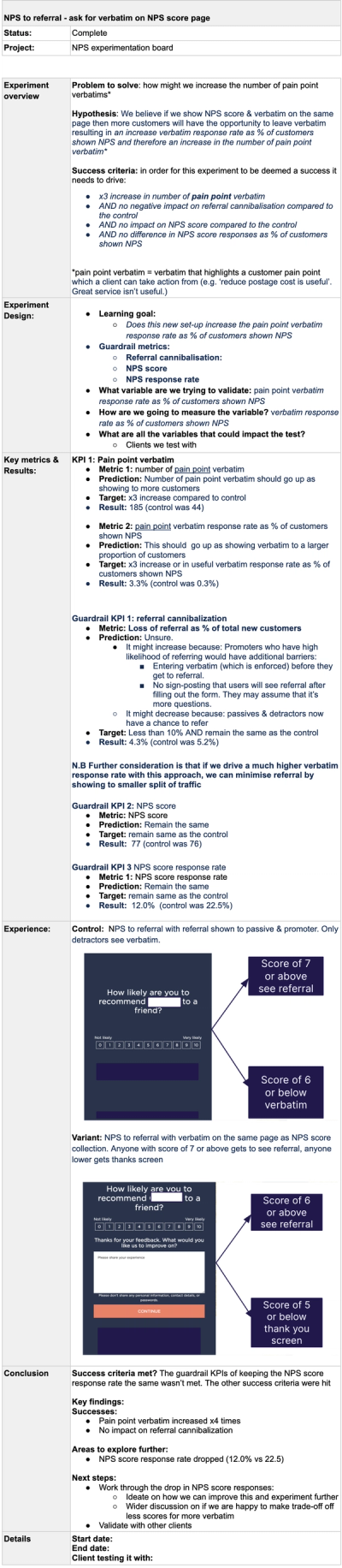 Experiment overview template by Harry Andreou