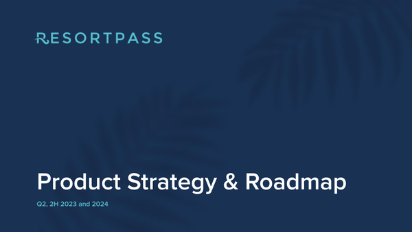 Product Strategy and Roadmap 2023-24 at ResortPass