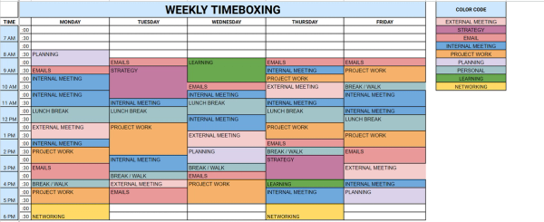 Timeboxing Template by Crystal Proenza