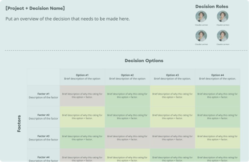 Decision Making Framework Templates and Examples - Reforge