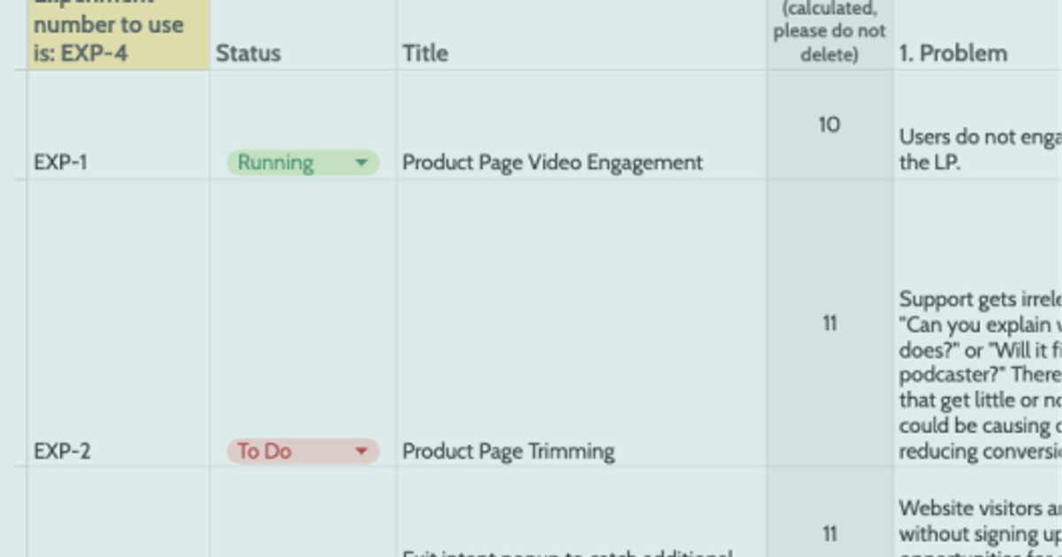 Growth Experiment Backlog at Geekbot