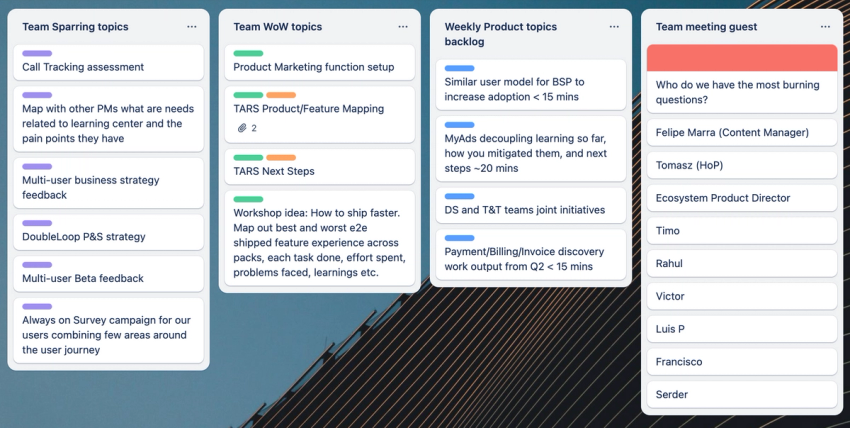Product Team Management Board at OLX Group