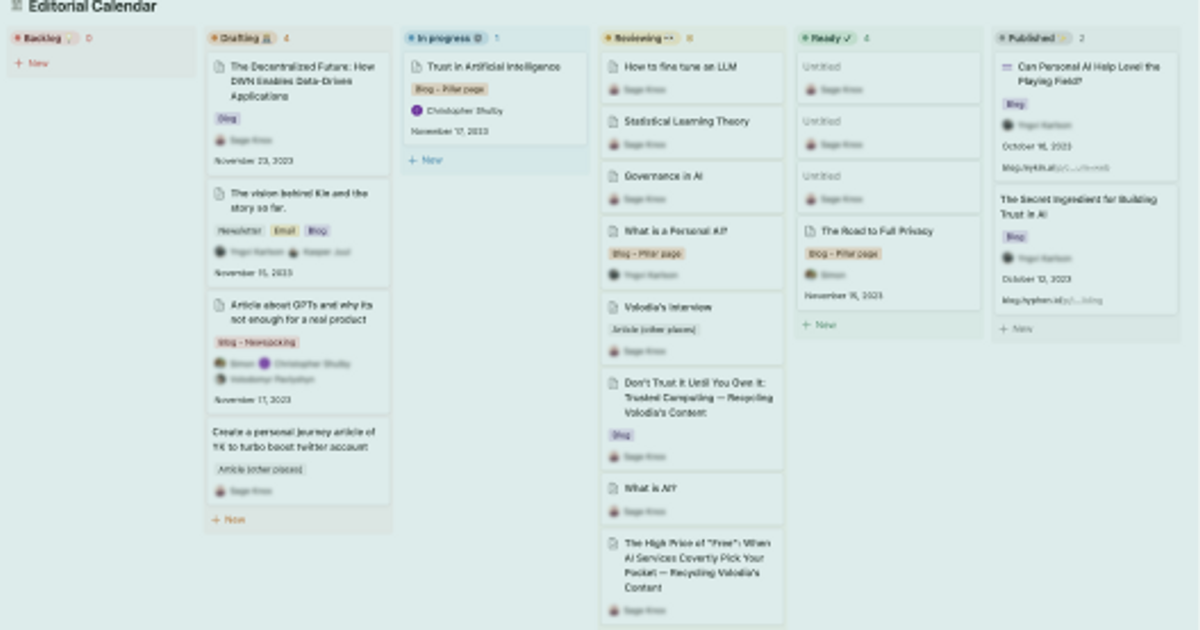 Content-led growth calendar at Kin