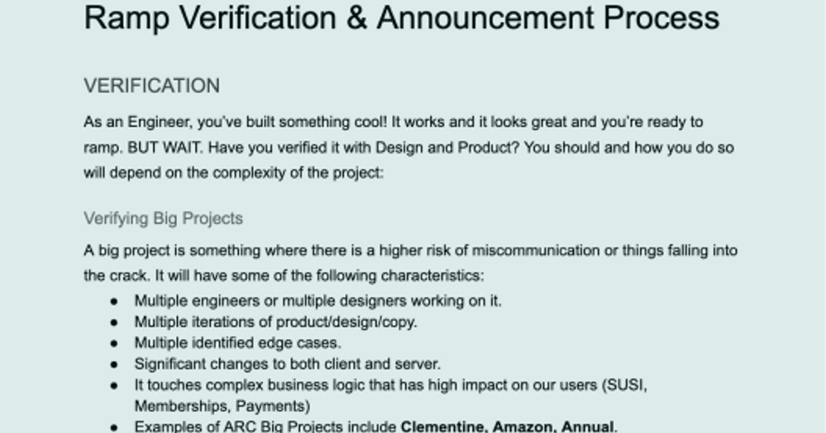Launch Verification and Announcement Process at Medium