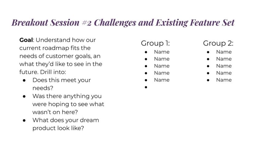 Customer Advisory Board Live Event Agenda and Breakouts