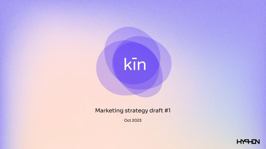 Marketing strategy presentation at Kin