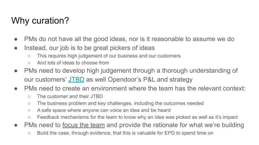 Product Management Culture Presentation at Opendoor