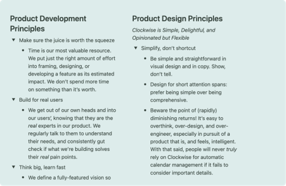 Product Principles at WhoCo