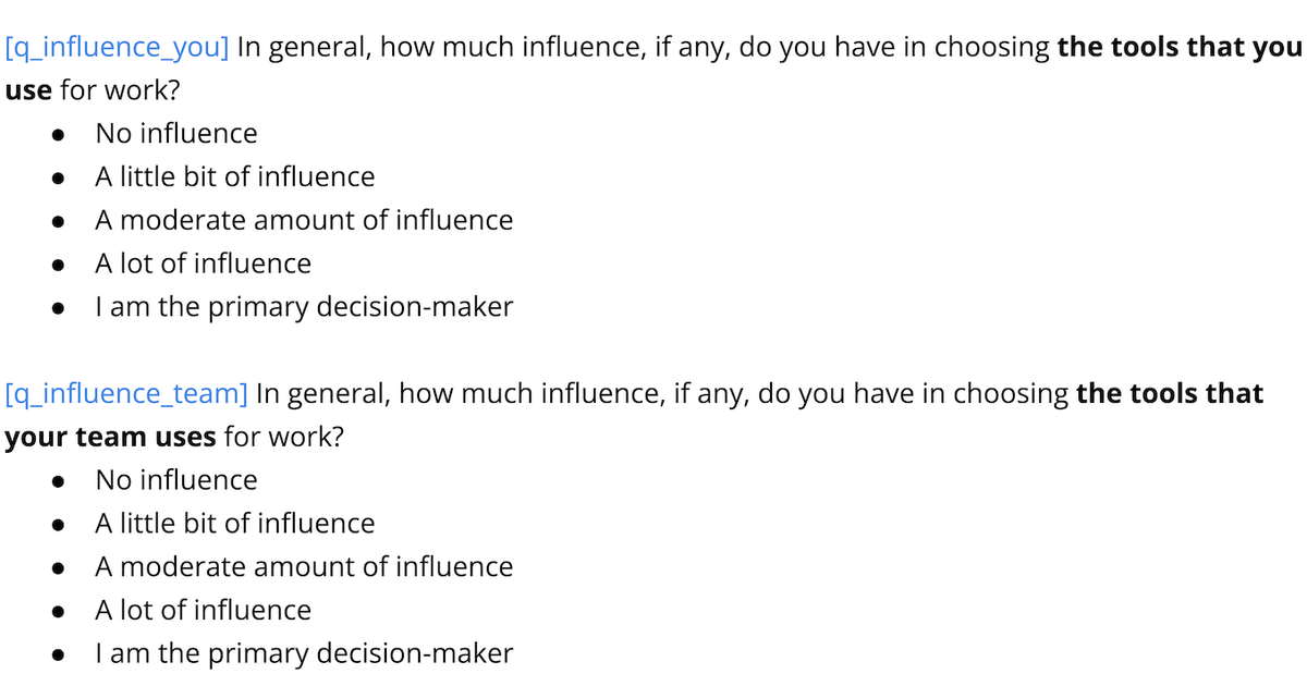 User Interviews Screening Survey at Stealth Startup