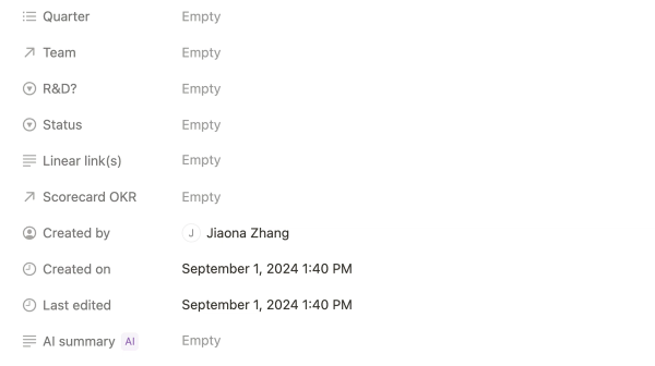 Feature spec template at Linktree