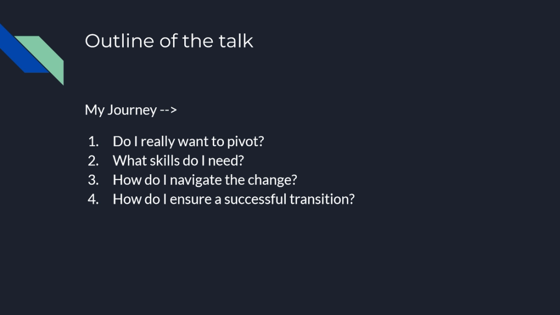 Structured framework for transitioning to a PM role