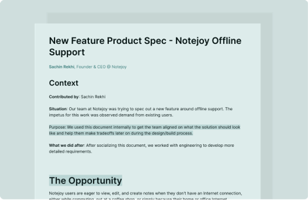Vision narrative for Notejoy collaboration features