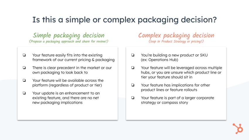 Sales Hub Packaging Decision Making At Hubspot