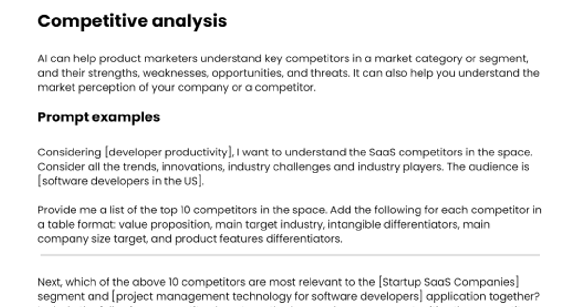 AI prompts and best practices for Product Marketers