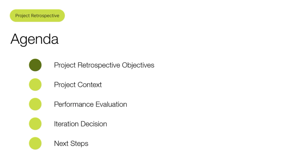 Project retrospective meeting template from Reforge