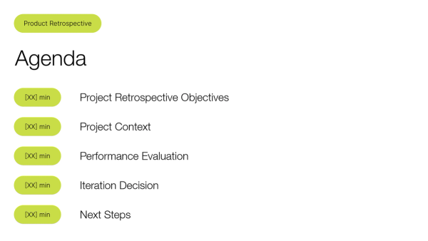 Project retrospective meeting template from Reforge