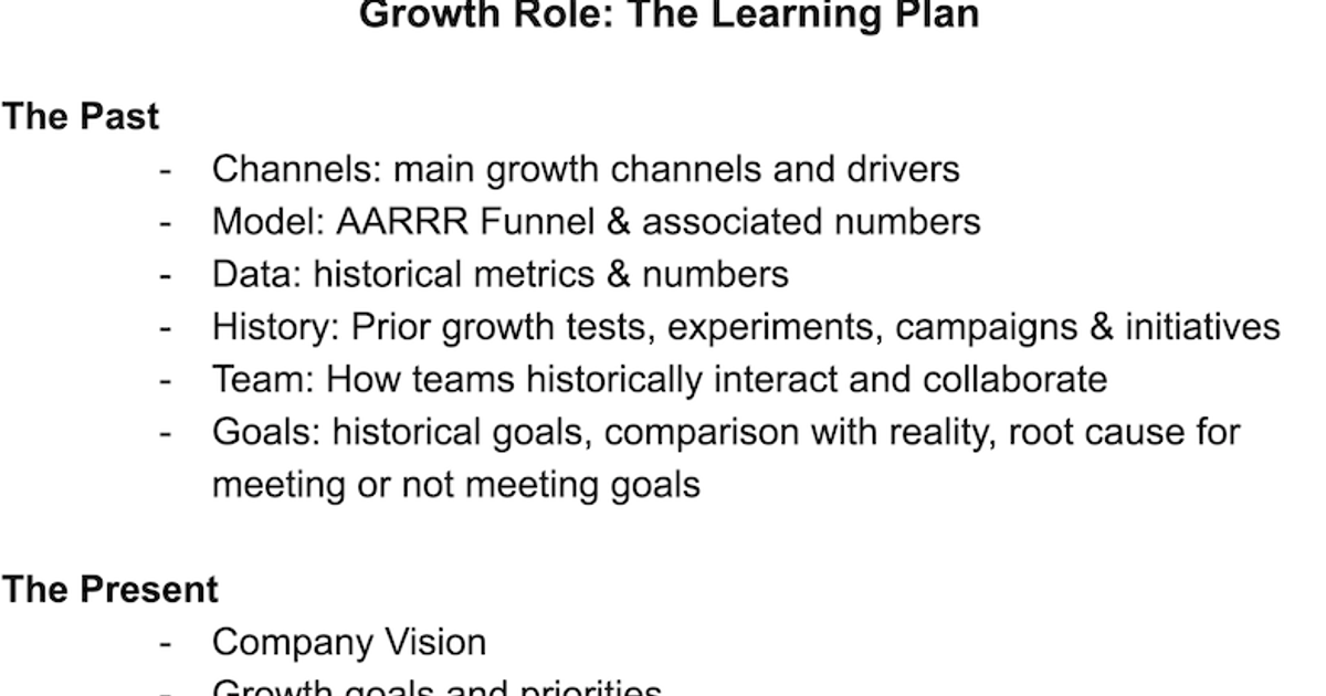 Learning Plan for a Growth Role by Hila Qu