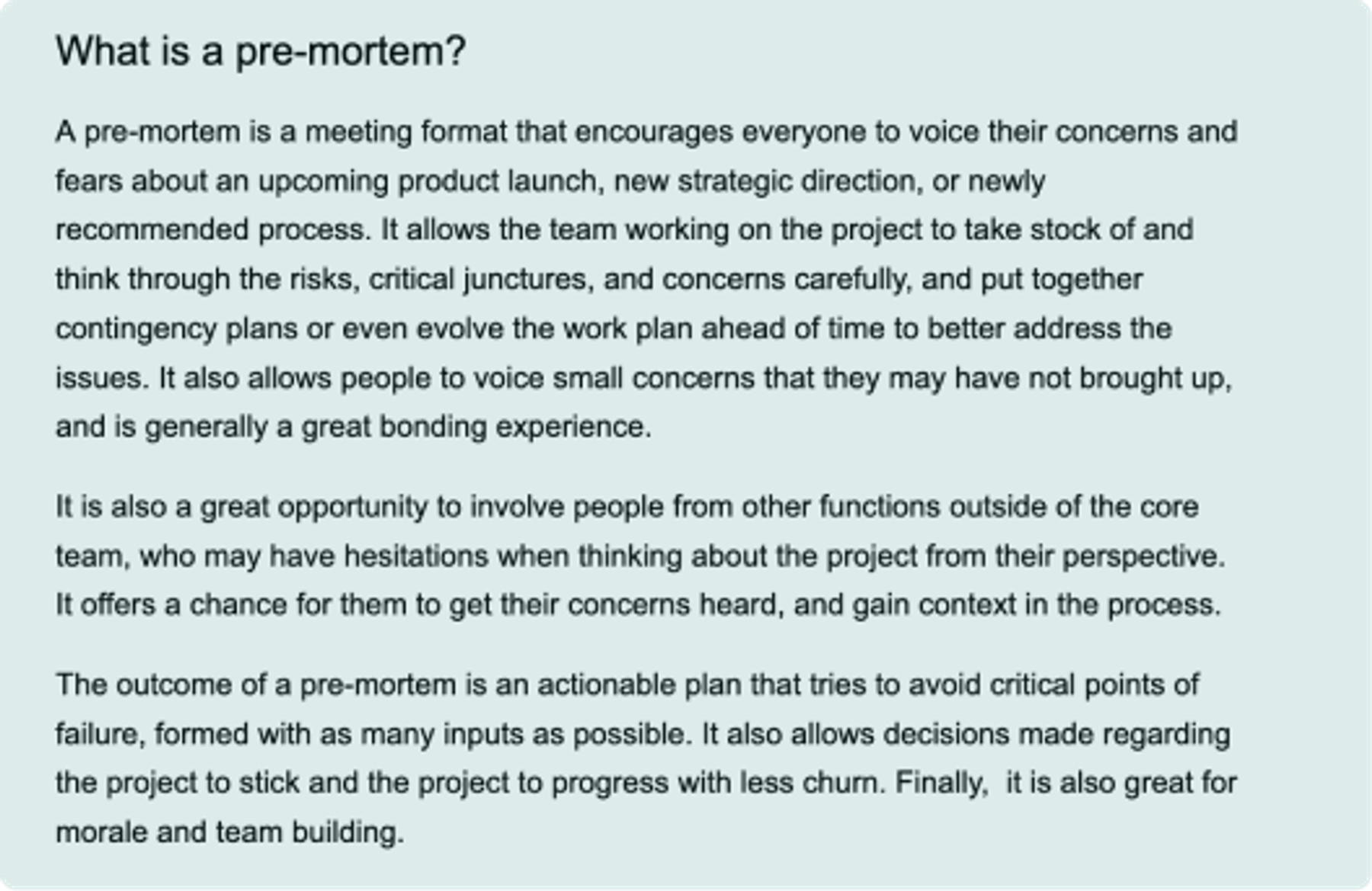 Pre-Mortem Templates and Examples - Reforge