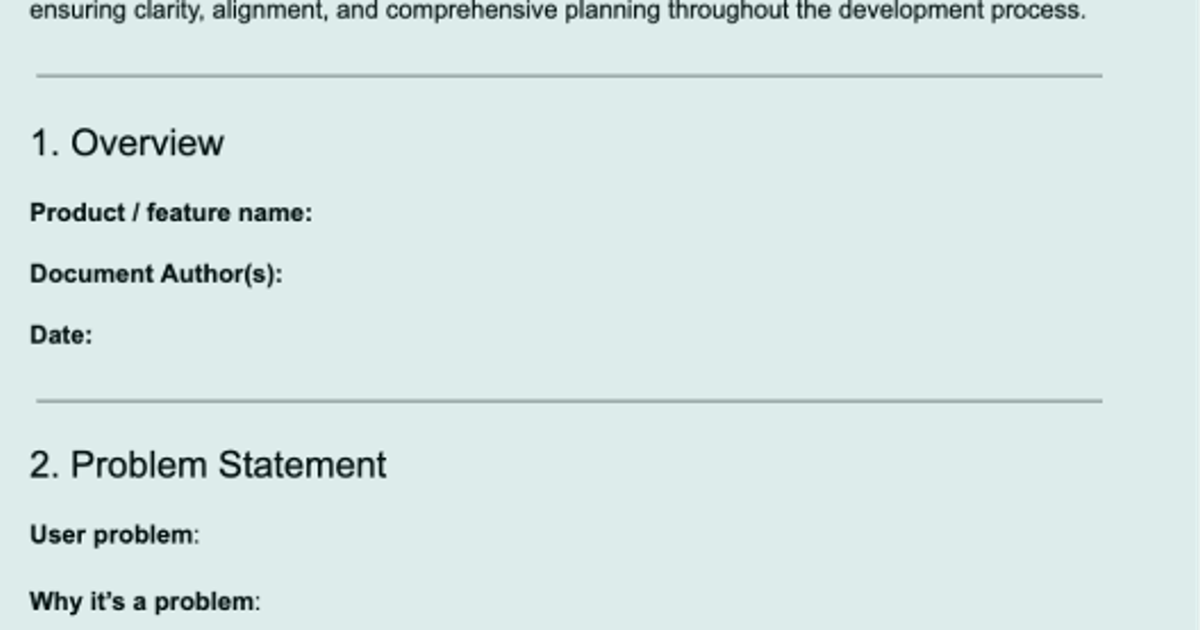 PRD template for AI-driven features