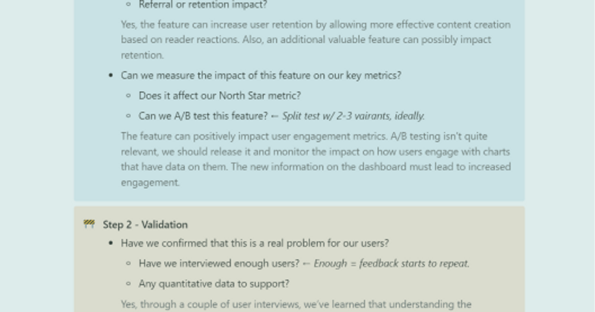 Product Feature Development Framework (FEVER) at Notionlytics
