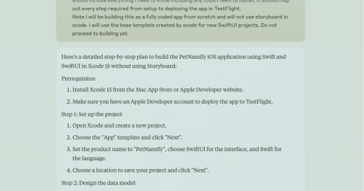 Example prompts for building coded prototypes with LLM Chatbots