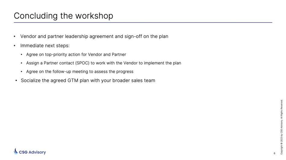 GTM Plan-on-a-Page at CSG Advisory
