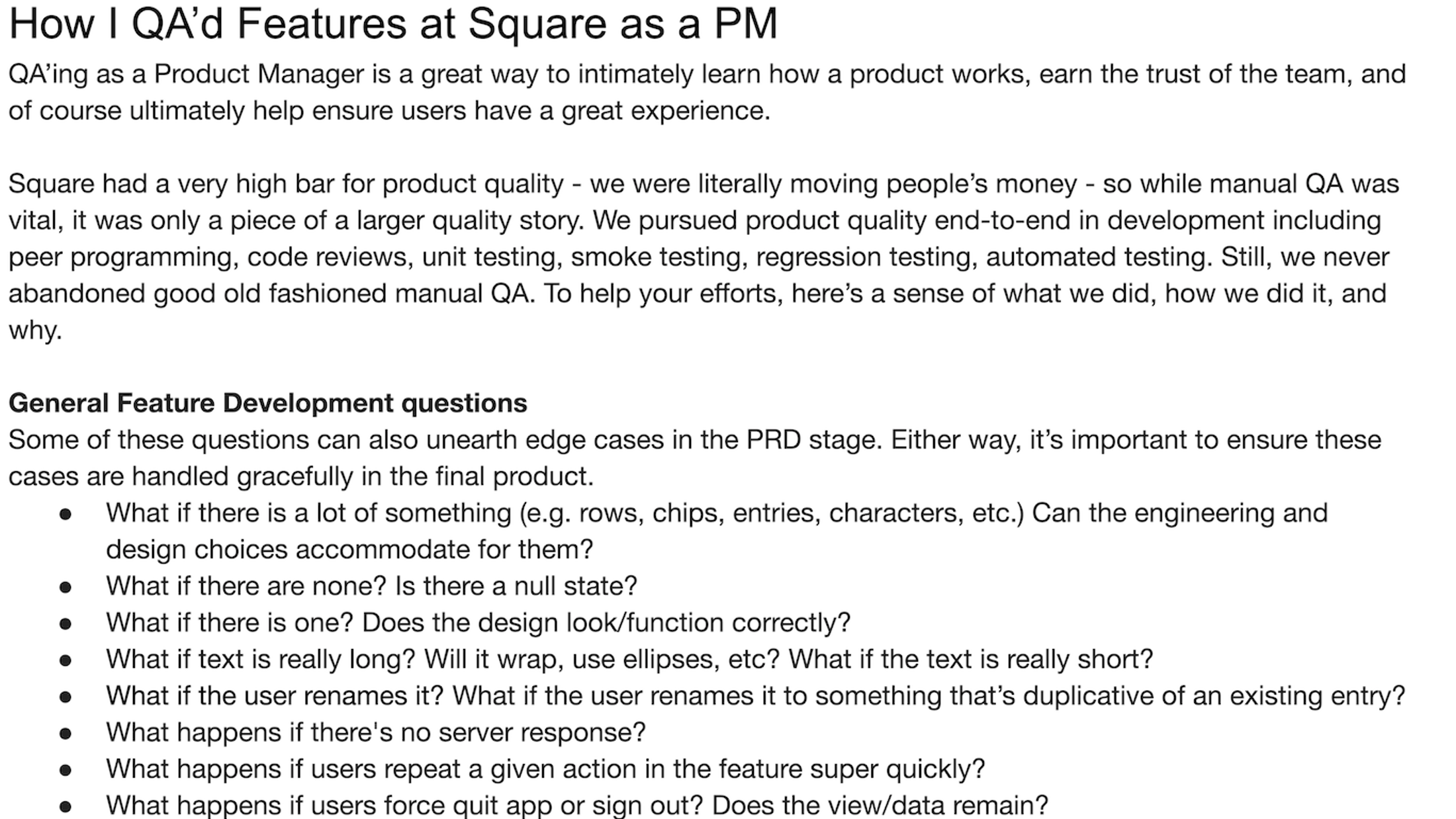 Quality Assurance Templates and Examples - Reforge