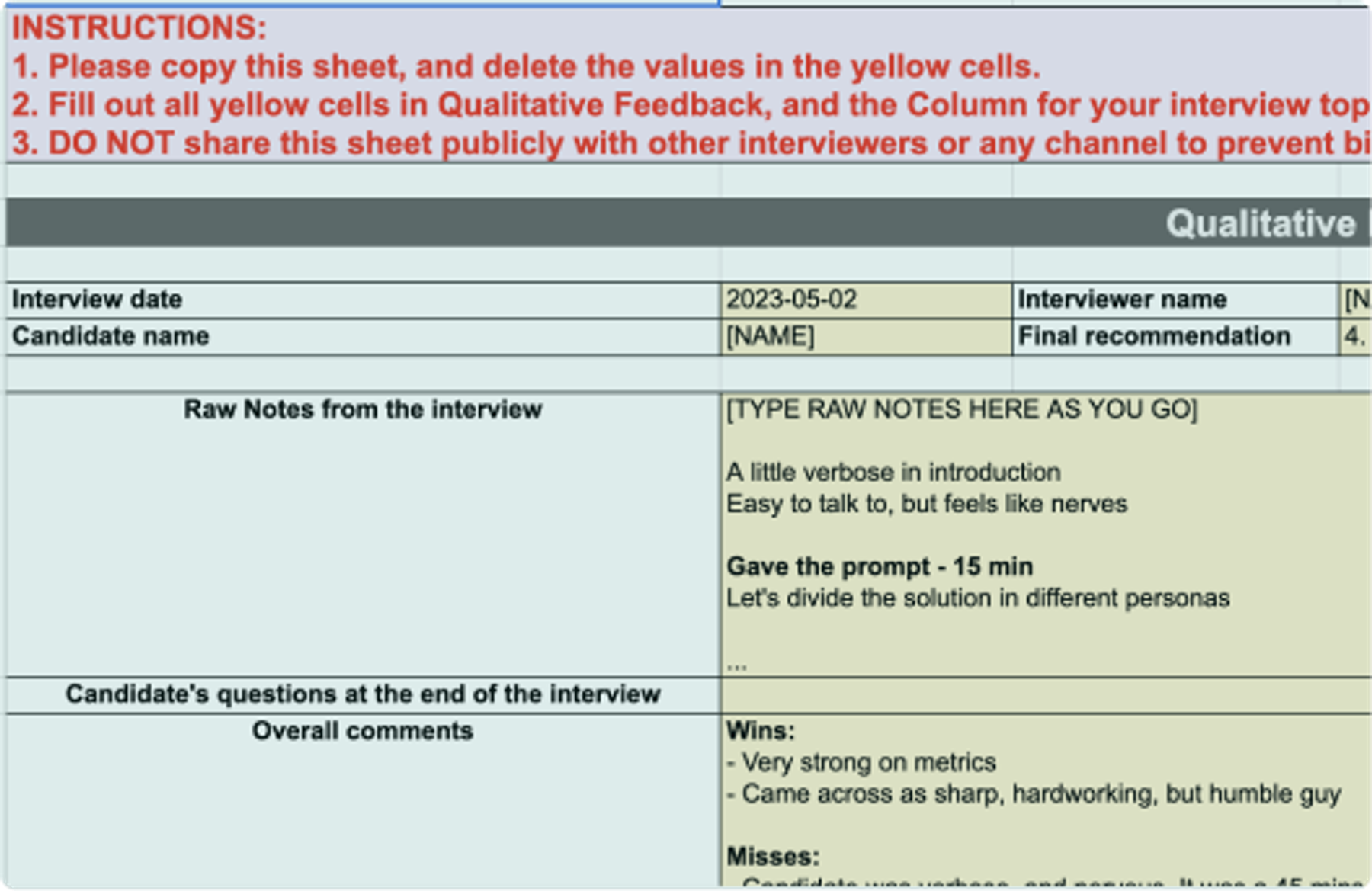 Candidate Evaluation Templates and Examples - Reforge