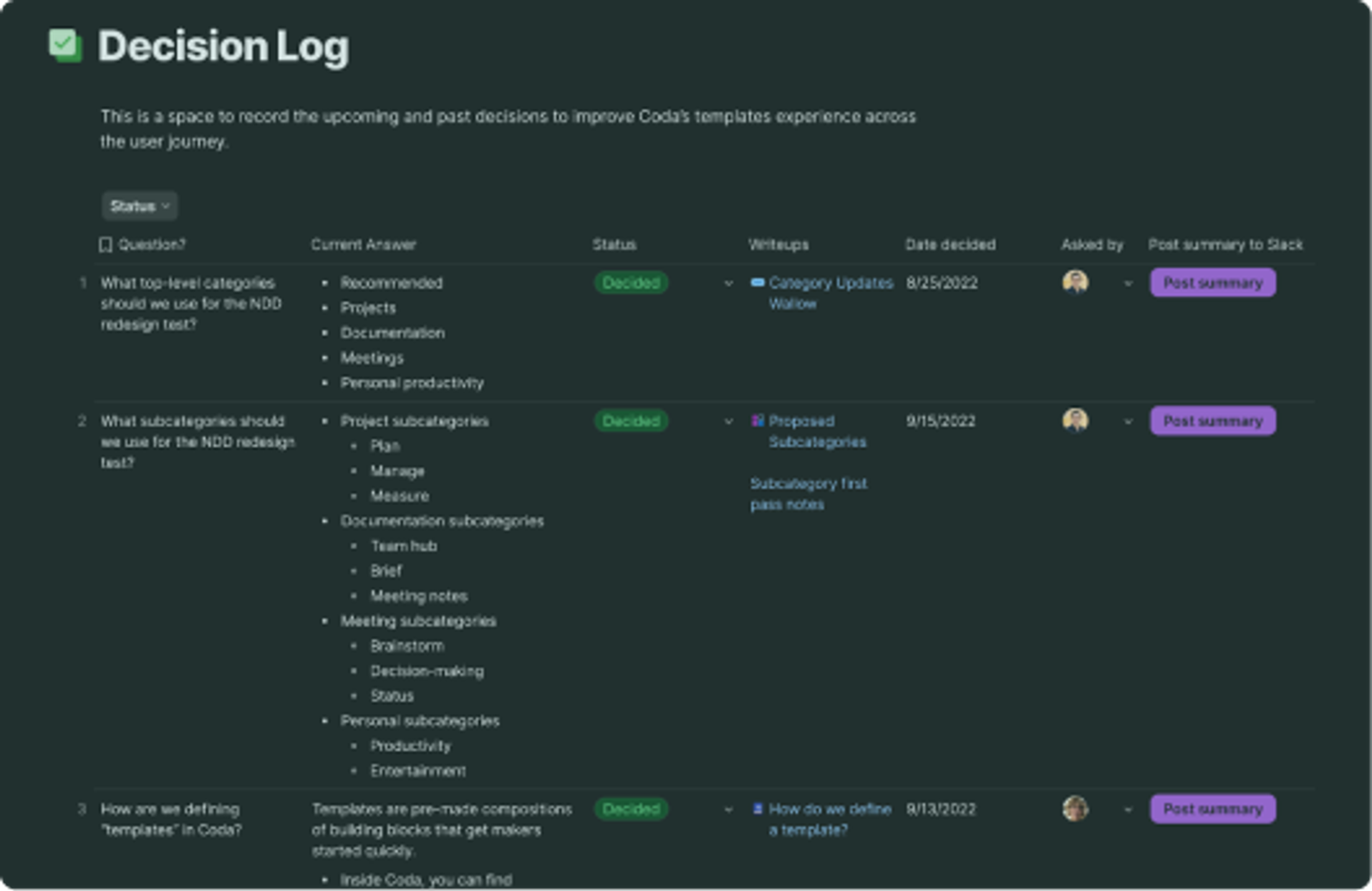 Decision Log Templates and Examples - Reforge