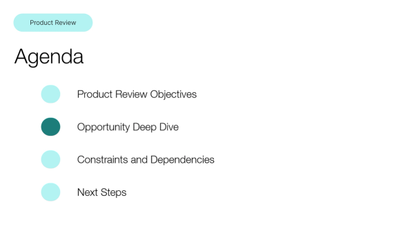 Product review template from Reforge