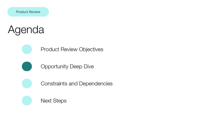 Product review template from Reforge