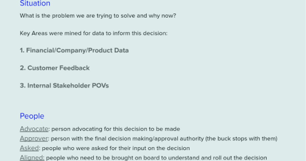 SPIDER Decision Making Template by Tatyana Mamut