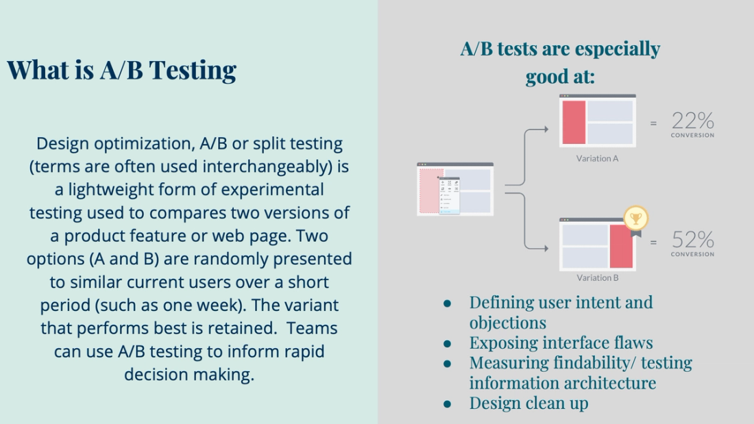 A/B testing training deck at Pearson