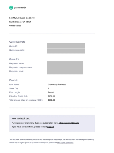 Product flow to automatically generate quotes at Grammarly